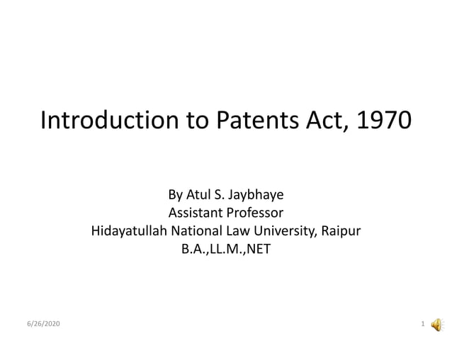 Introduction to patents | PPTX