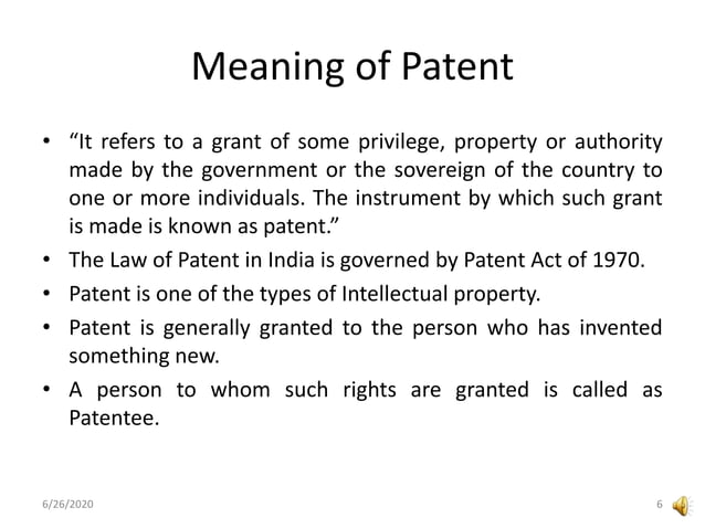 Introduction to patents | PPTX