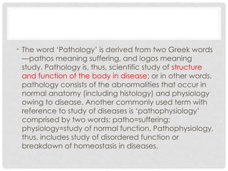 INTRODUCTION TO HUMAN PATHOLOGY AND PATHOPHYSIOLOGY | PPTX