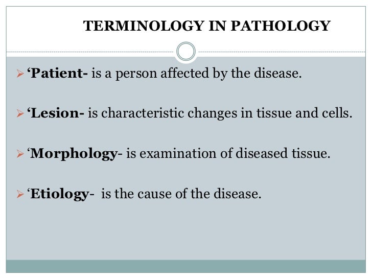 Introduction to pathology
