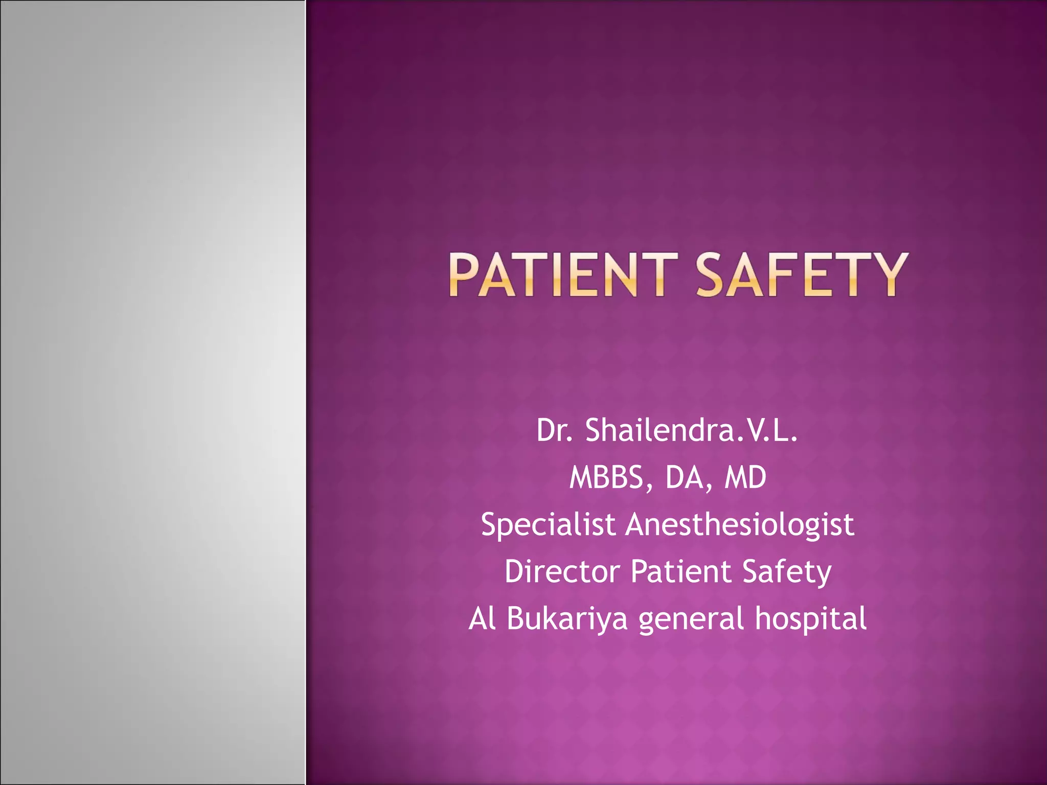 Introduction to patient safety department | PPT
