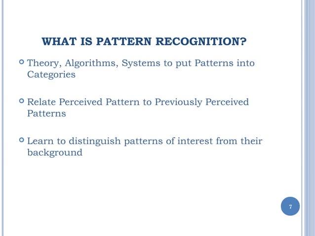 Introduction to pattern recognization | PPT