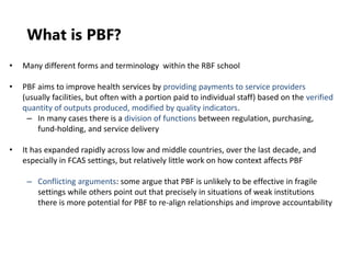 Performance based financing as a way to build strategic purchasing in ...