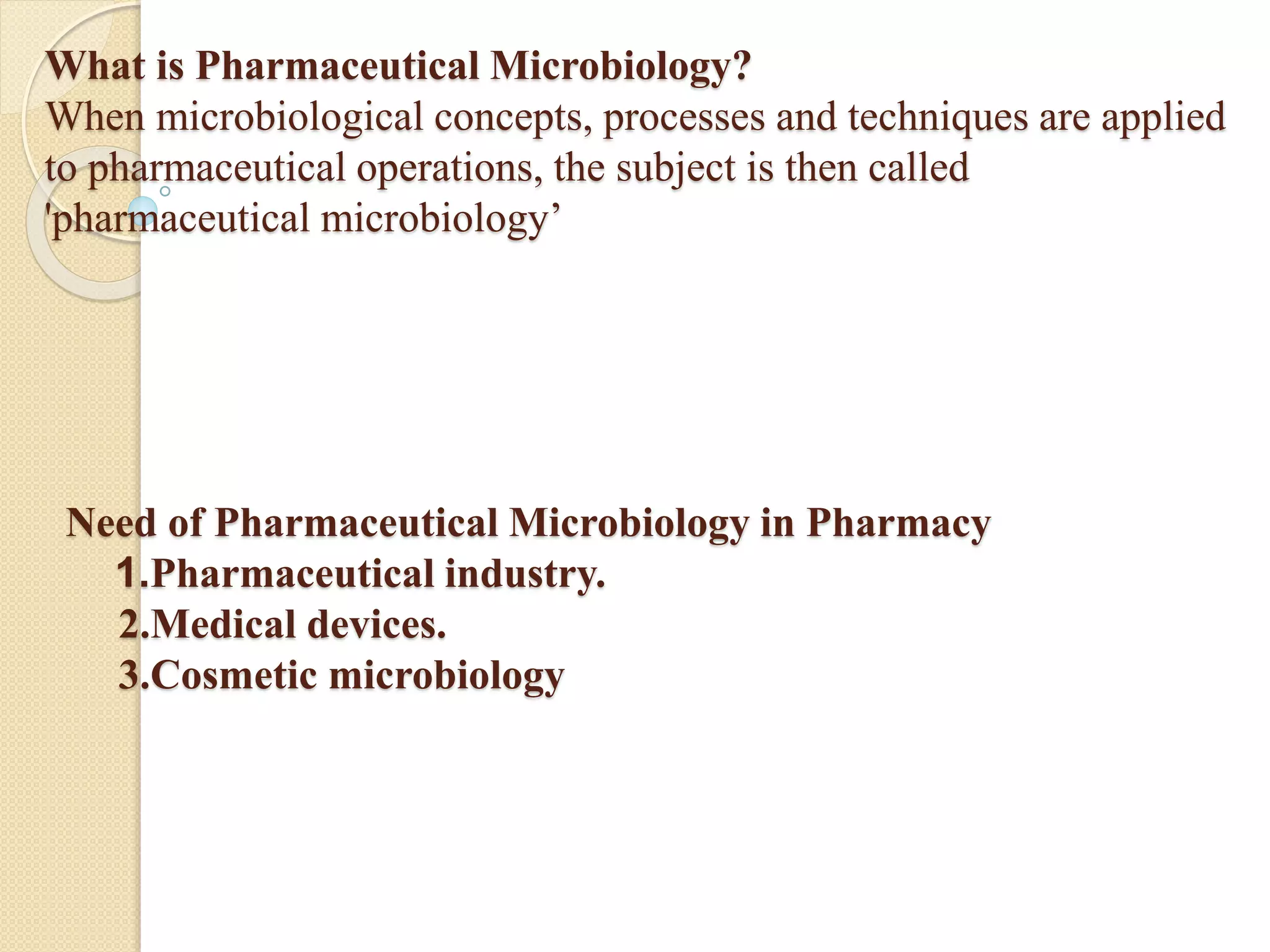 Introduction To Pharmaceutical Microbiology Pptx