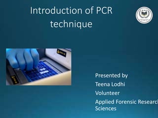 Introduction to PCR technique | PPTX
