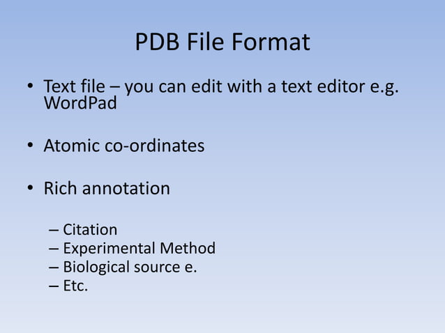 Introduction to pdb | PPTX | Databases | Computer Software and Applications