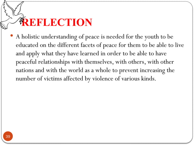 INTRODUCTION TO PEACE EDUCATION.pptx lesson | PPT