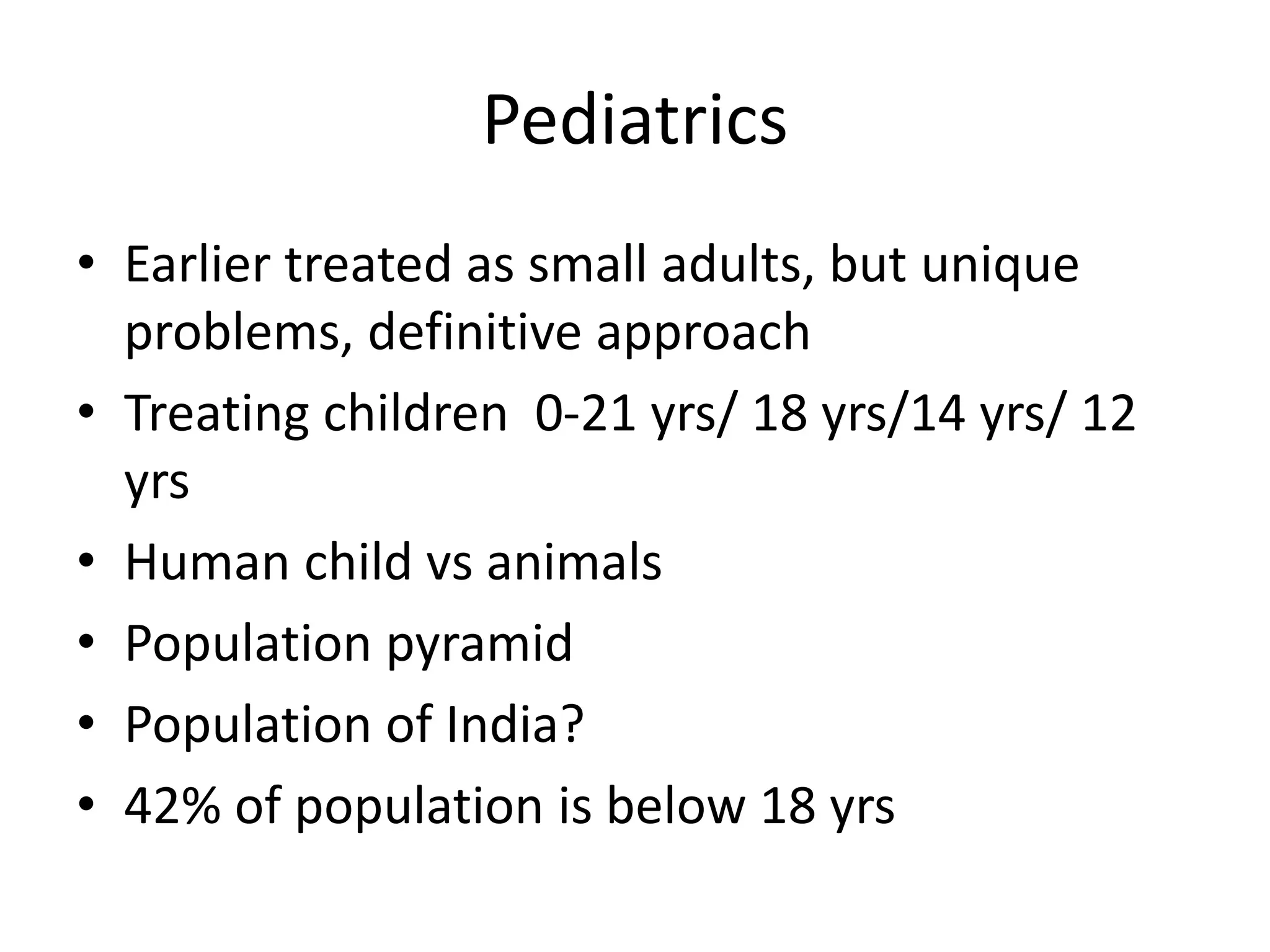Introduction of Pediatrics stas and information | PPTX