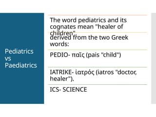 Introduction to Pediatrics for undergradutaes | PPTX