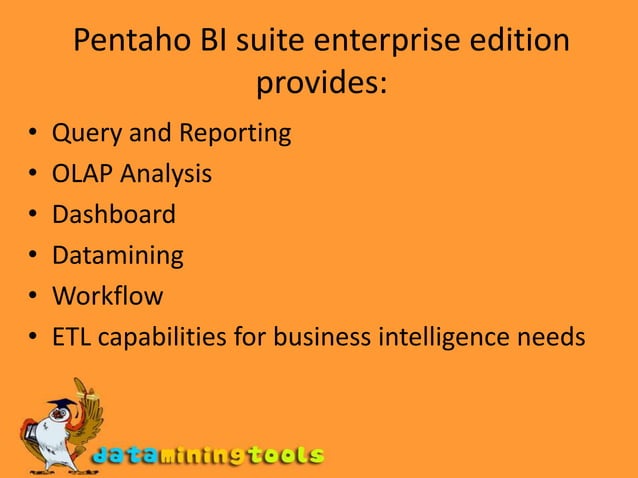 Introduction To Pentaho | PPTX | Databases | Computer Software and Applications