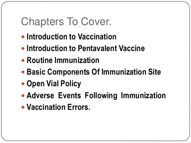Introduction to pentavalent vaccine