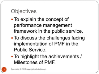 Introduction to performance management framework in public service | PPTX