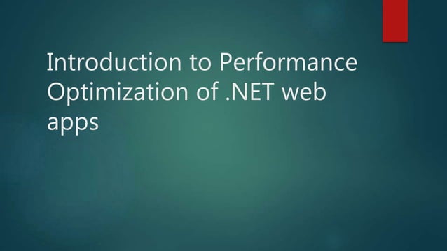 ConFoo 2017: Introduction to performance optimization of .NET web apps ... ConFoo 2017: Introduction to performance optimization of .NET web apps ...