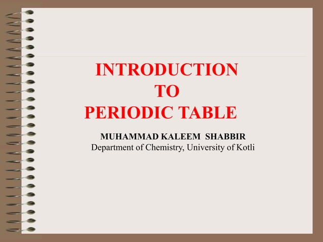 Introduction to Periodic Table pptx | PPT
