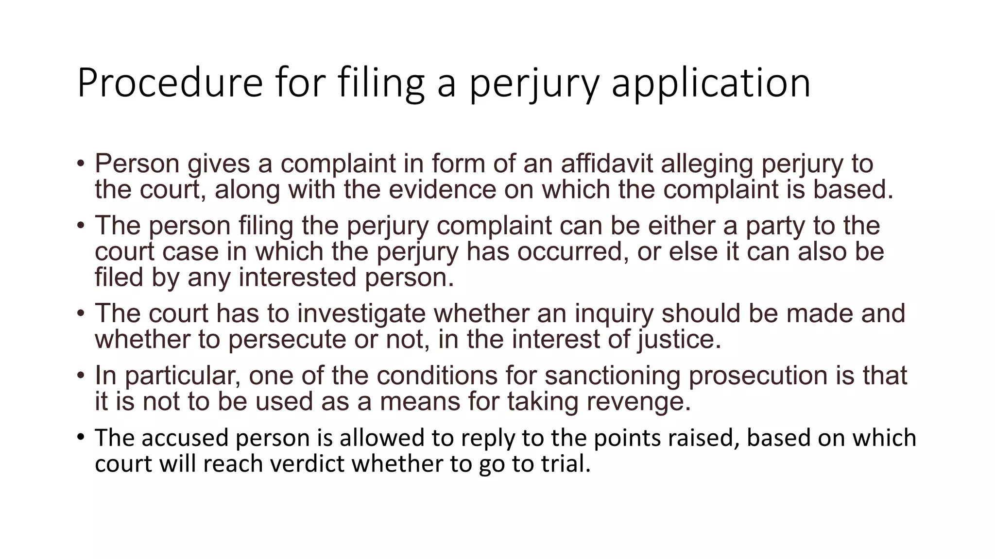 Introduction to Perjury in Indian law | PPT | Free Download