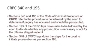 Introduction to Perjury in Indian law | PPTX