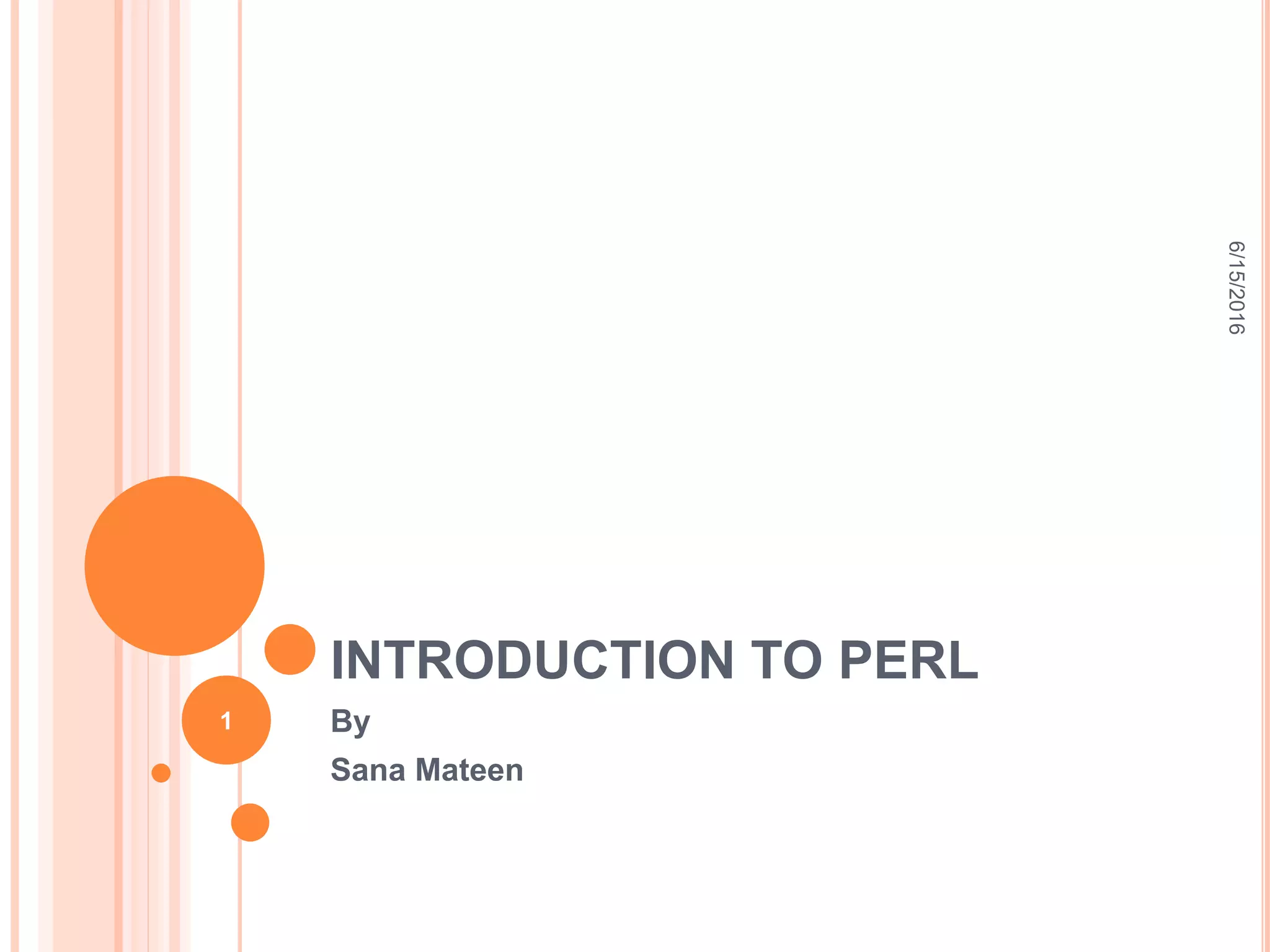 Introduction to perl | PPT