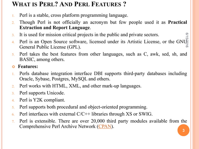 Introduction to perl | PPT
