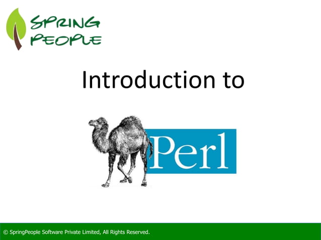 Introduction To Perl - SpringPeople | PPT