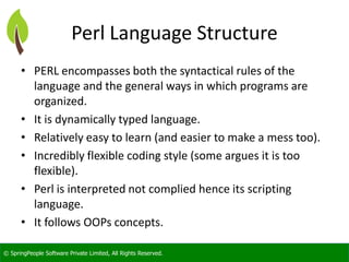 Introduction To Perl - SpringPeople | PPT