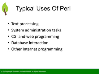 Introduction To Perl - SpringPeople | PPT