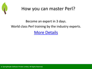 Introduction To Perl - SpringPeople | PPT