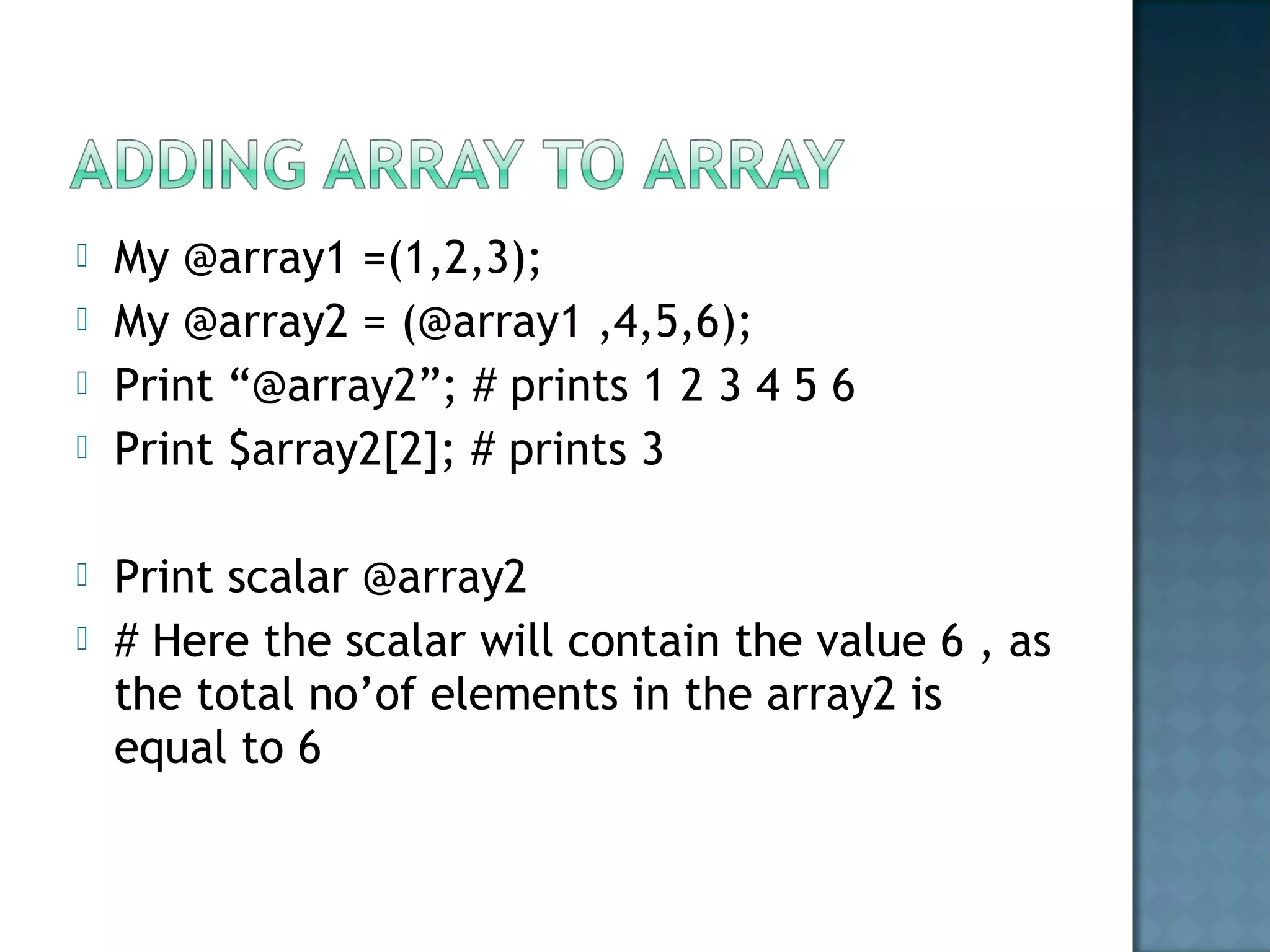Introduction to perl_control structures | PPT
