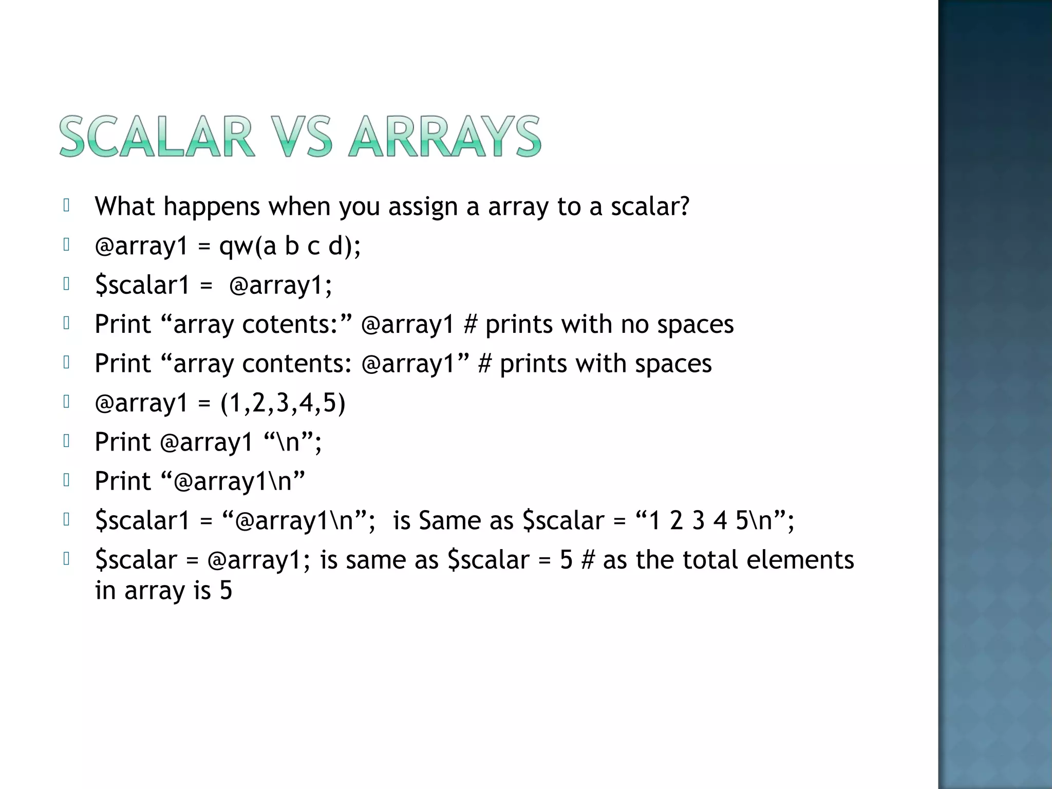 Introduction to perl_control structures | PPT