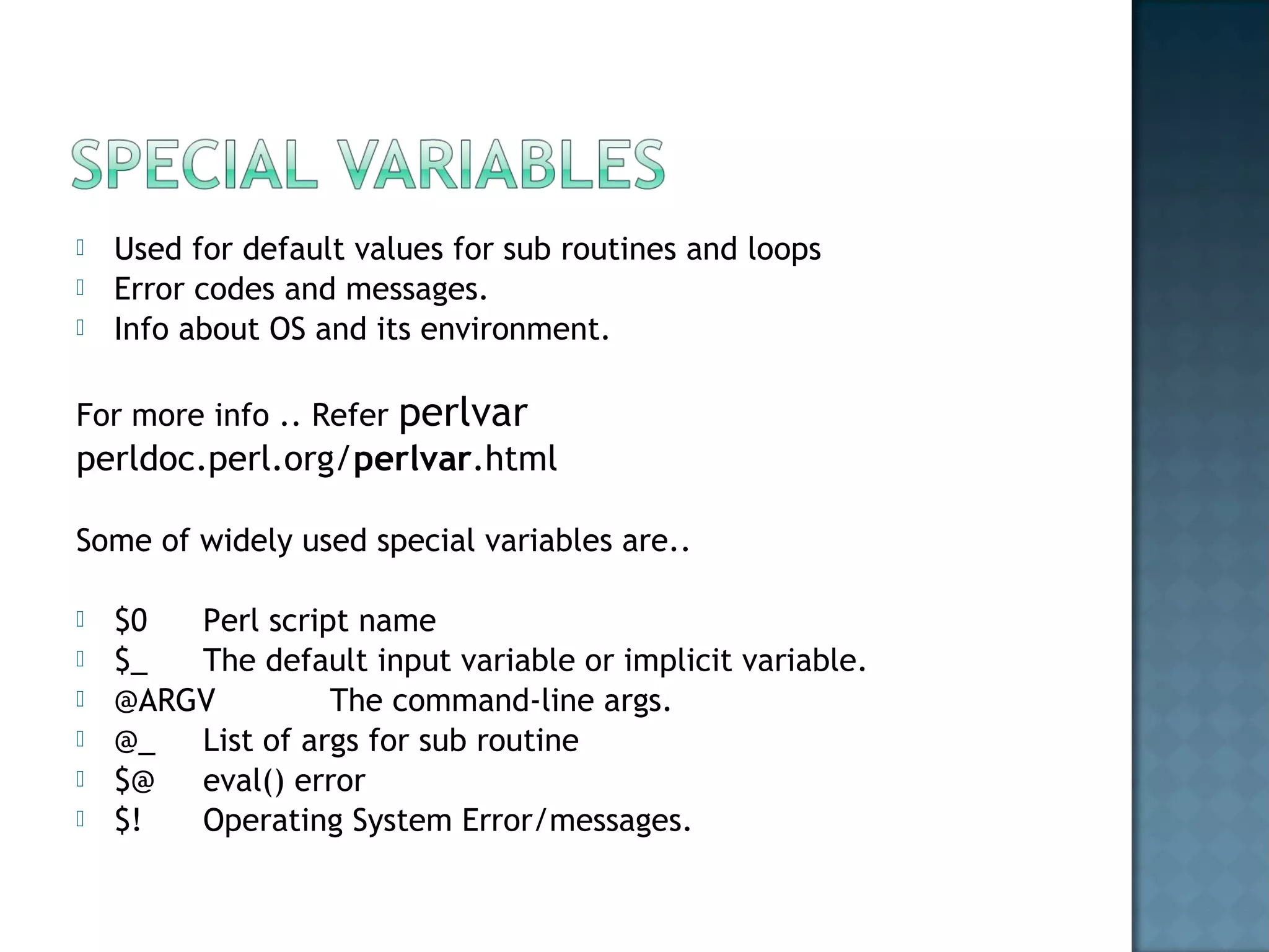 Introduction to perl_lists | PPT