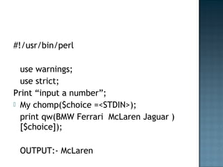 Introduction to perl_lists | PPT