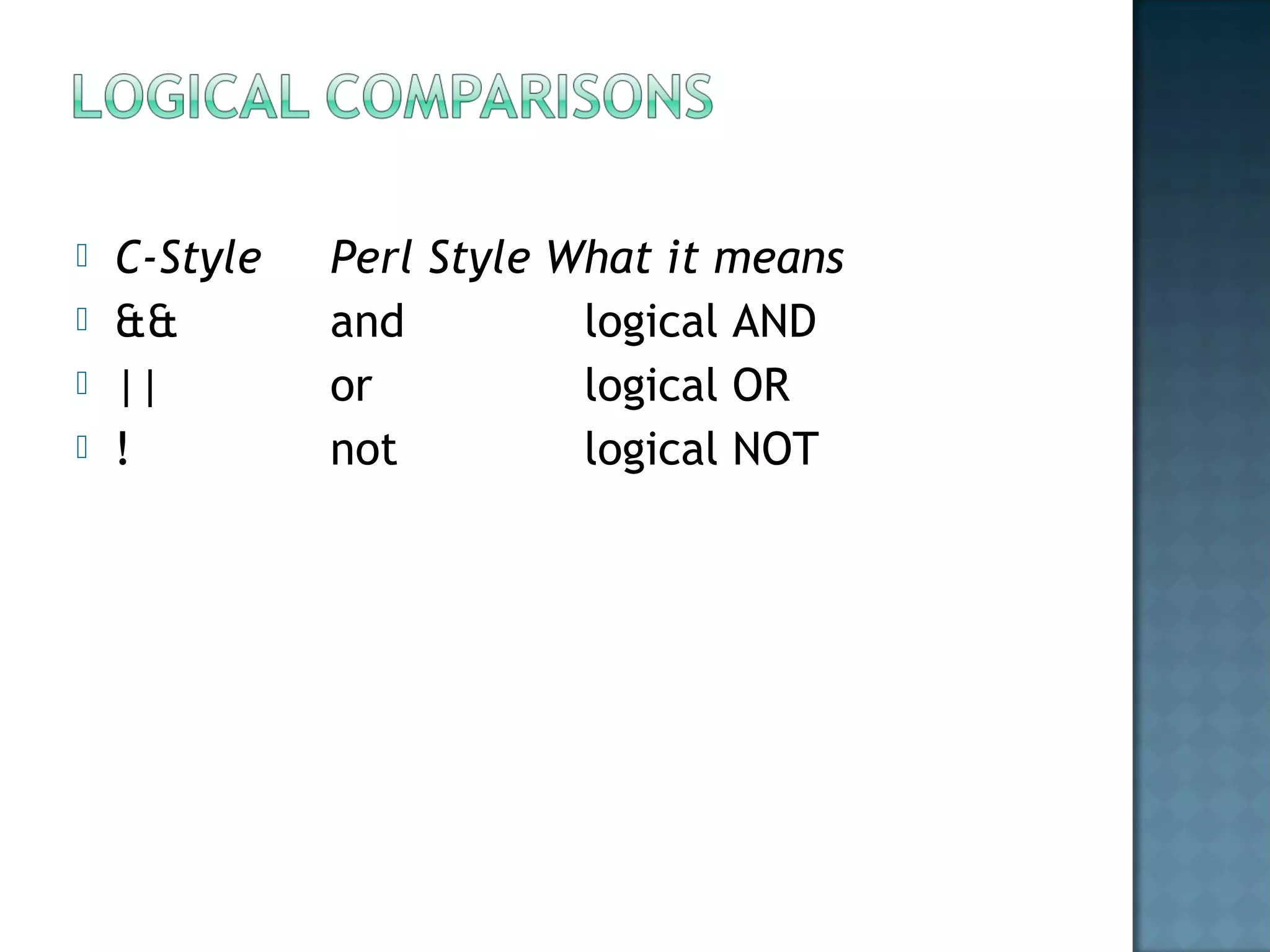 Introduction To Perloperators Ppt Programming Languages Computing 4060