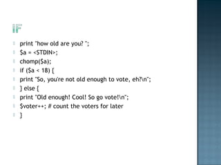 Introduction to perl_operators | PPT | Programming Languages | Computing