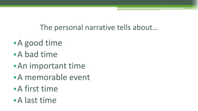 Introduction to personal narrative | PPT