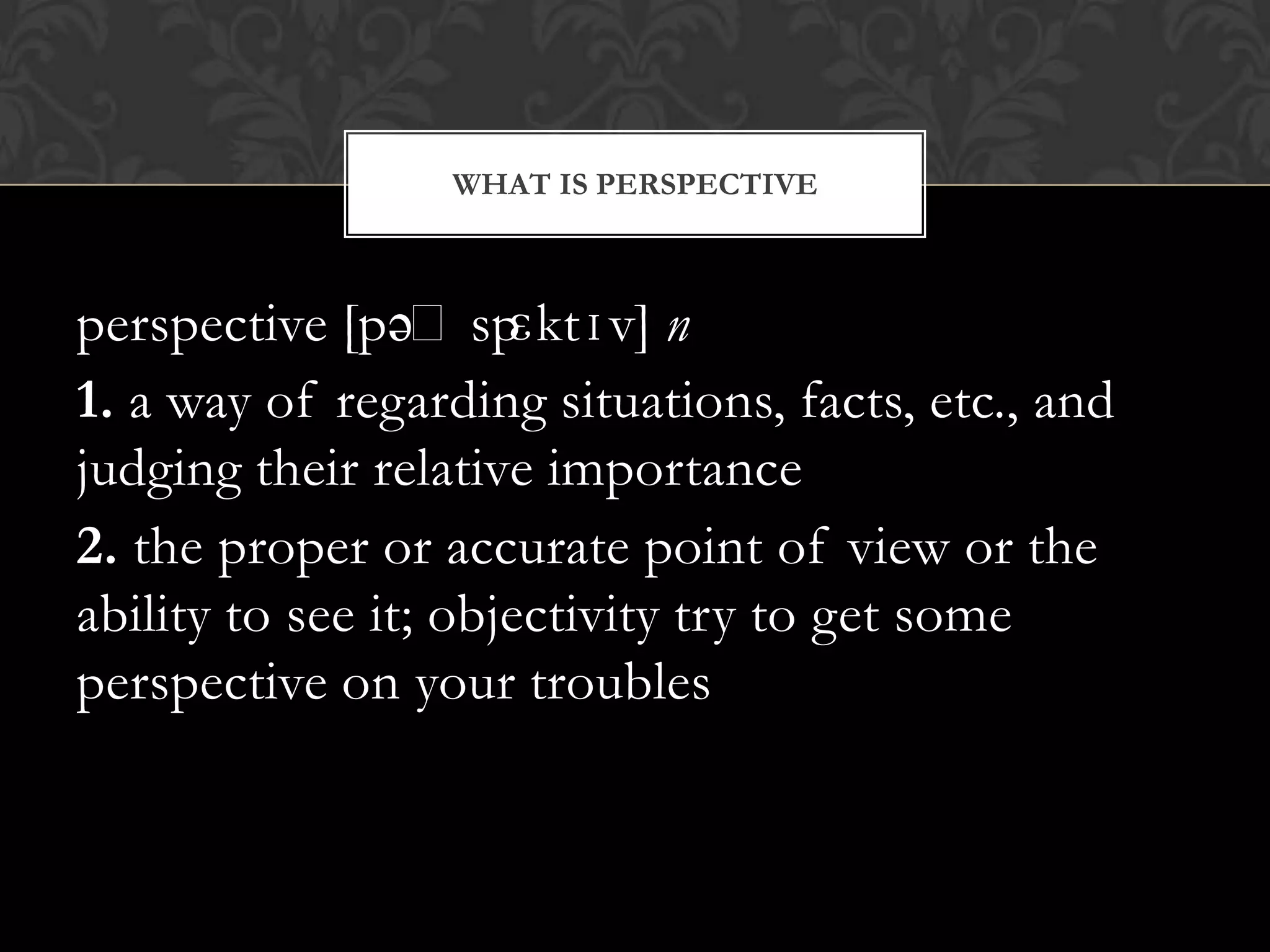 Introduction to perspective | PPTX