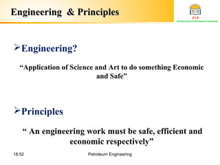 General overview of Petroleum Engineering Depatment | PPT