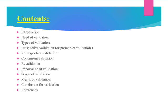 INTRODUCTION TO PHARMACEUTICAL VALIDATION SCOPE and MERITS OF ...
