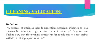 INTRODUCTION TO PHARMACEUTICAL VALIDATION SCOPE and MERITS OF ...