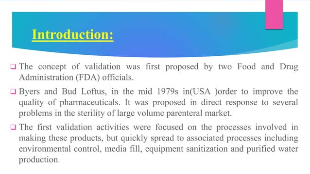 INTRODUCTION TO PHARMACEUTICAL VALIDATION SCOPE and MERITS OF ...