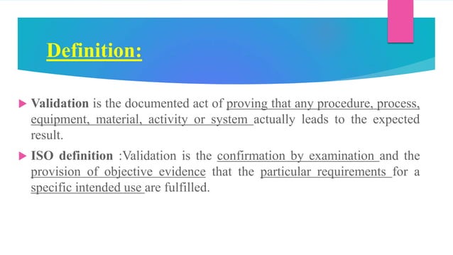 INTRODUCTION TO PHARMACEUTICAL VALIDATION SCOPE and MERITS OF ...