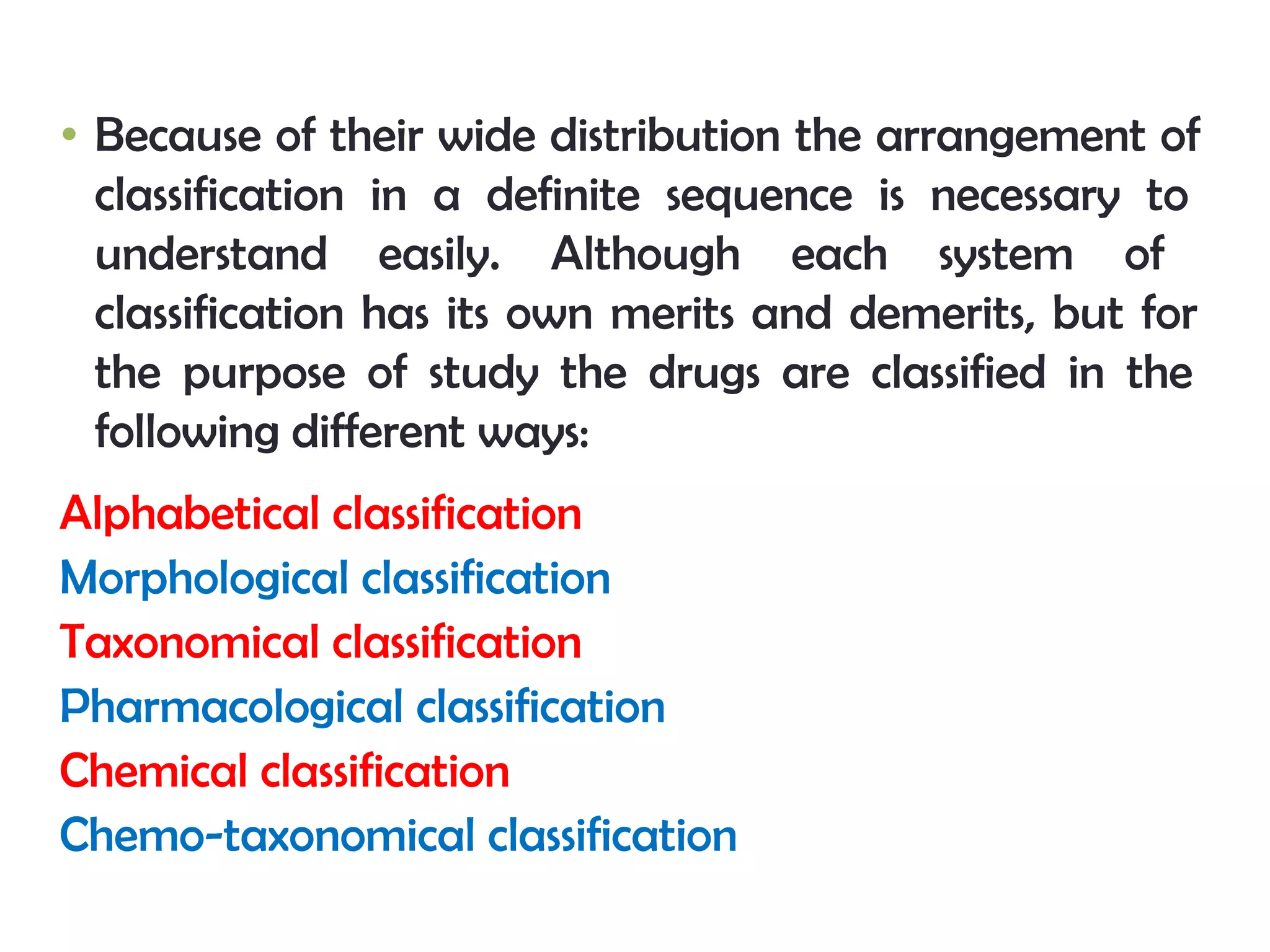 Introduction to pharmacognosy,classification of drugs,quality control ...