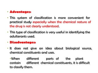 Introduction to pharmacognosy,classification of drugs,quality control ...