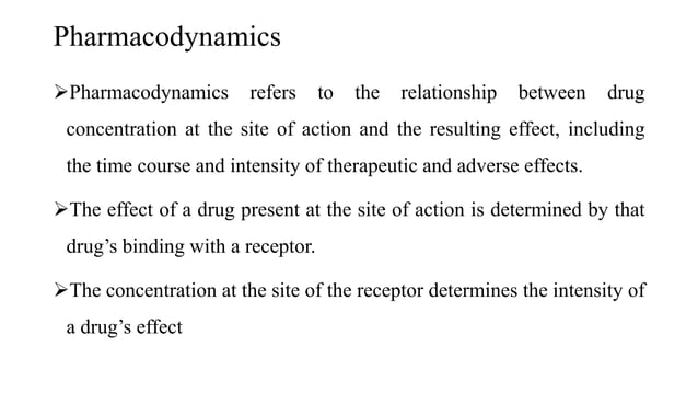 Introduction to pharmacokinetics and pharmacodynamics principles | PPTX ...