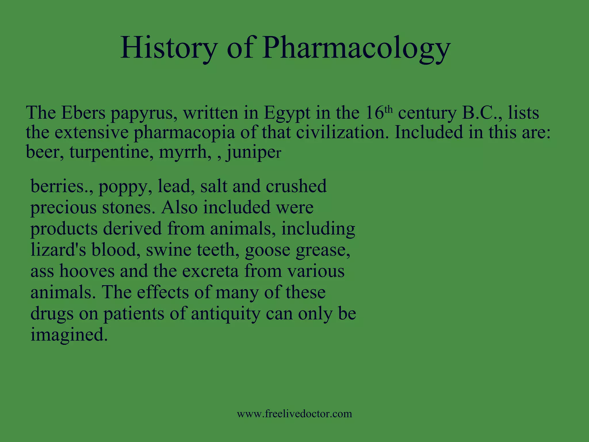 Introduction to pharmacology | PPT