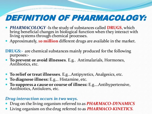 Pharmacology Definition