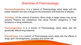 Introduction to Pharmacology and it's all branches | PPTX