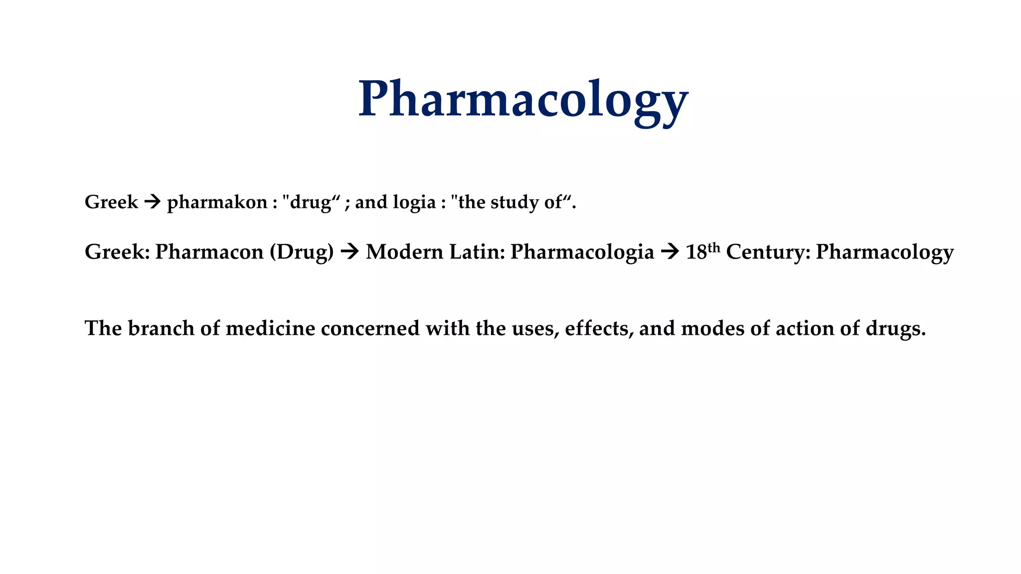 Introduction to pharmacology | PPTX