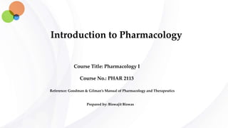 Introduction to pharmacology | PPTX