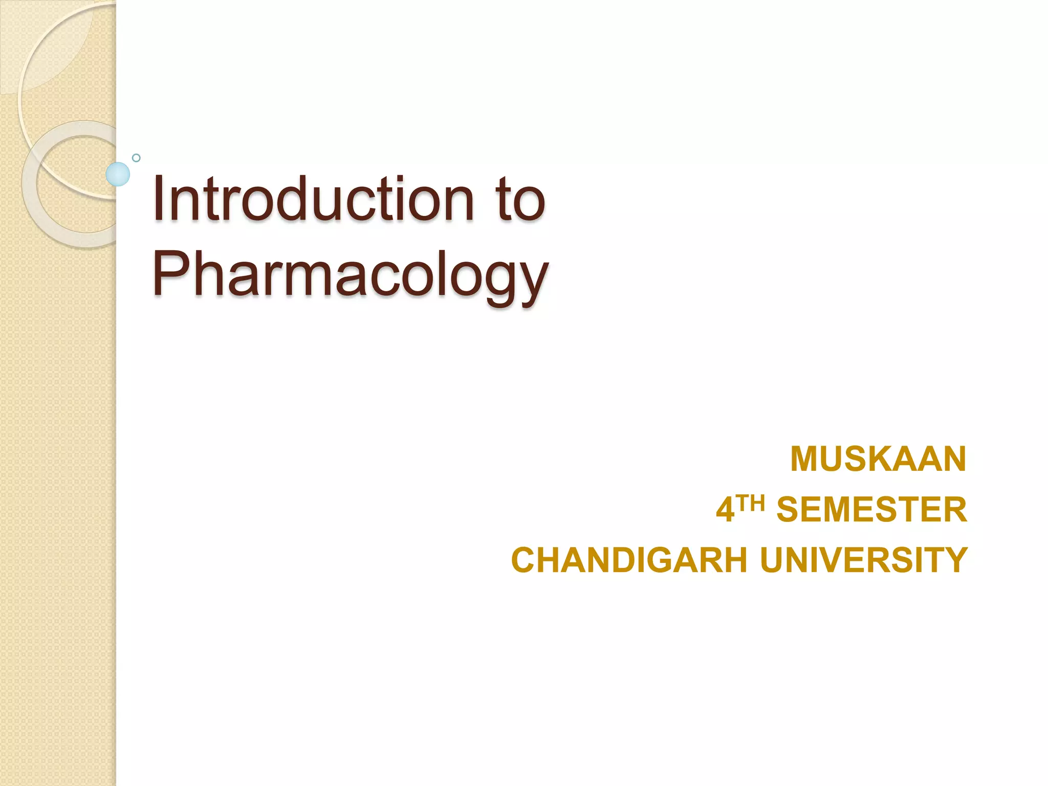Introduction to pharmacology | PPT