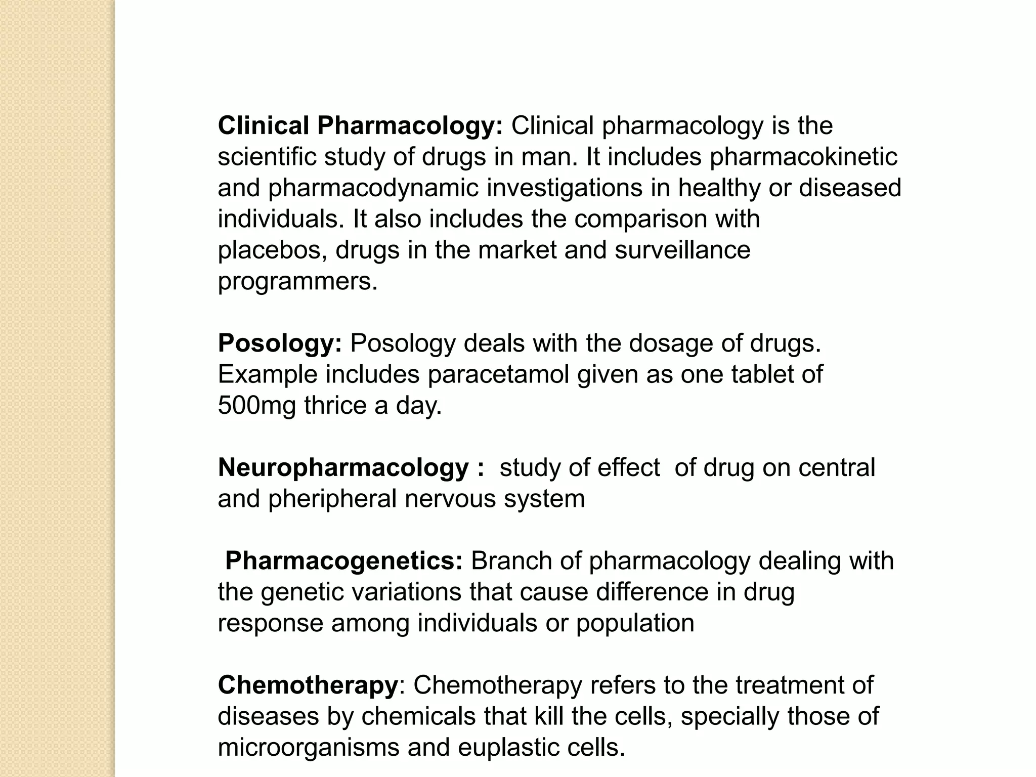 Introduction to pharmacology | PPT