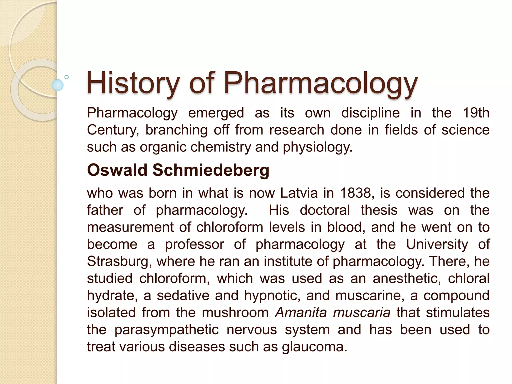 Introduction to pharmacology | PPT